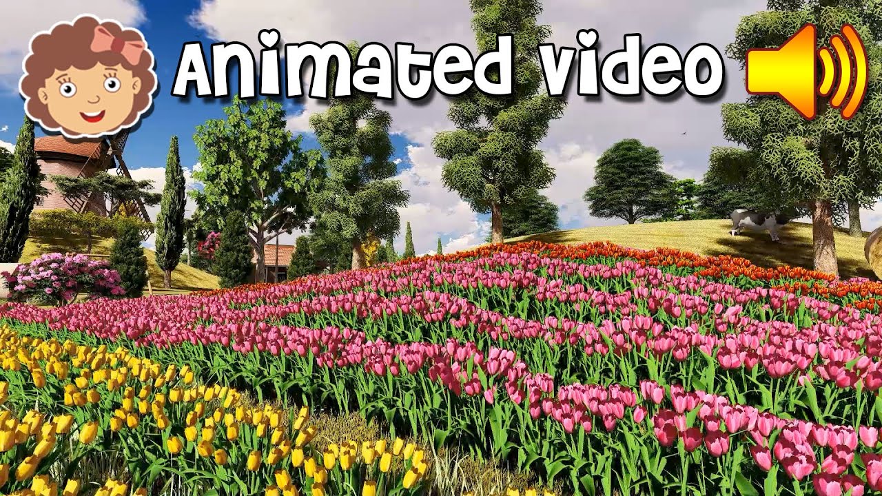 3D - Tulip Farm- Animation Video With Sound - HQ Background Loop - Free ...