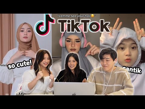 Korean girls react to Hijab Tiktok?! *cantik