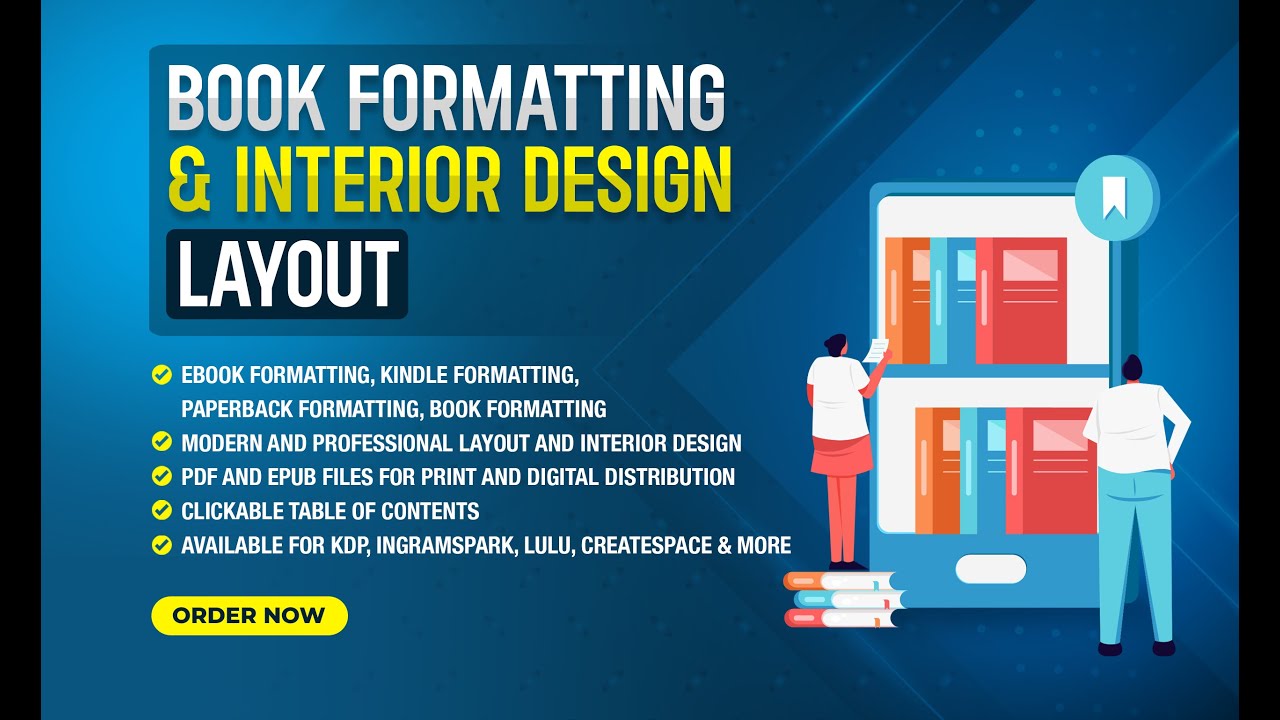 I offer book formatting, ebook formatting, kindle book formatting ...