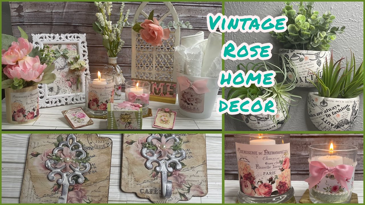 Vintage Rose country cottage Home Decor DIY's - YouTube