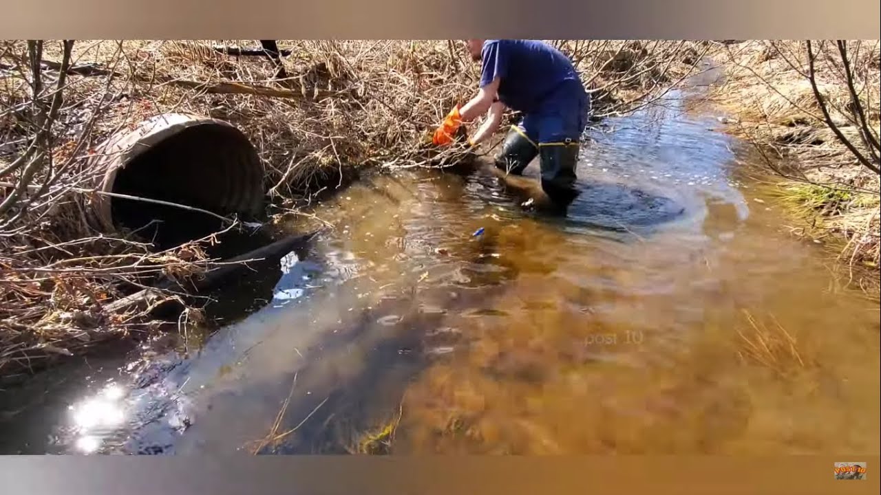 Big Old Clog On A Culvert Pipe Gets Unclogged To Prevent Flooding - YouTube