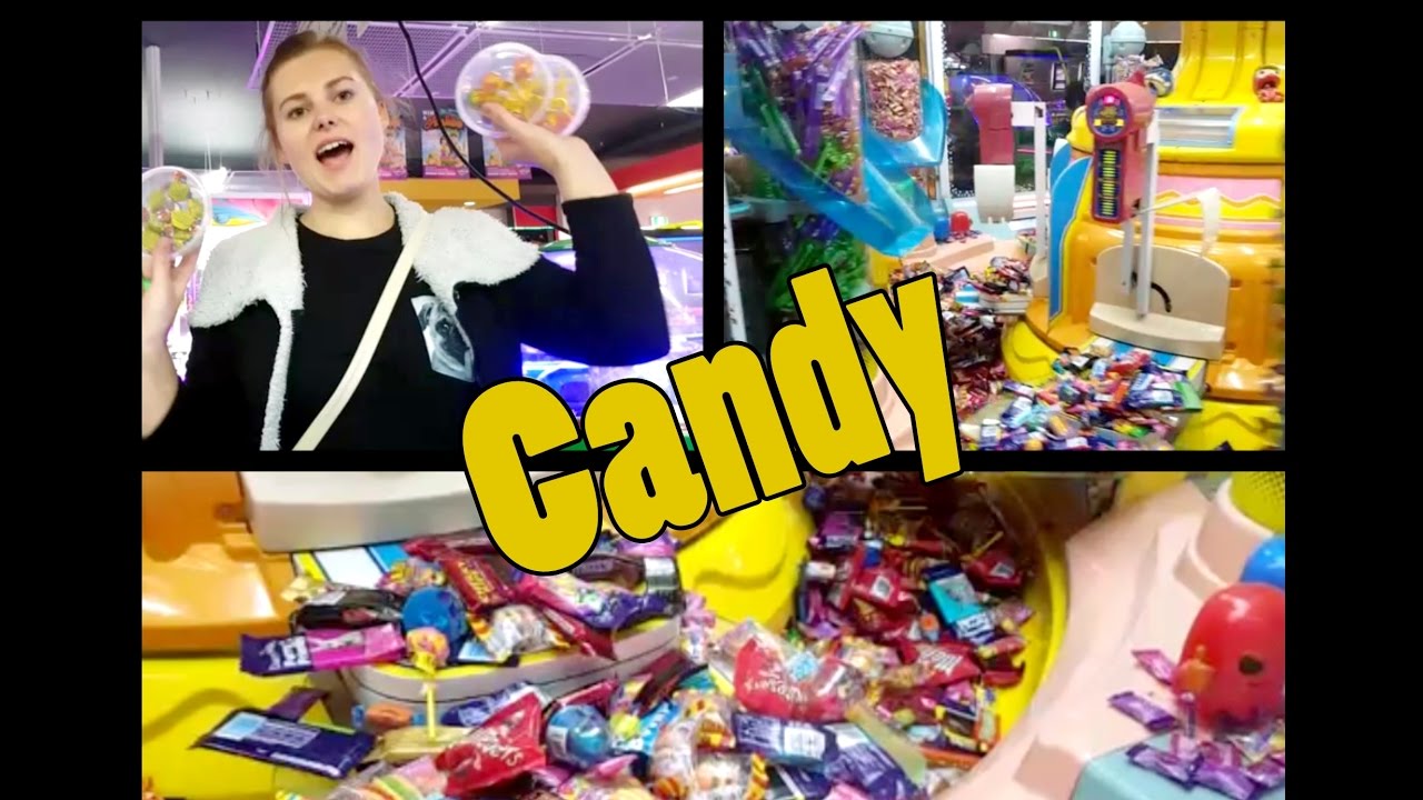 CANDY PUSHER CLAW MACHINE and MATT WINS on the MAGNETIC CANDY PUSHER 3 ...
