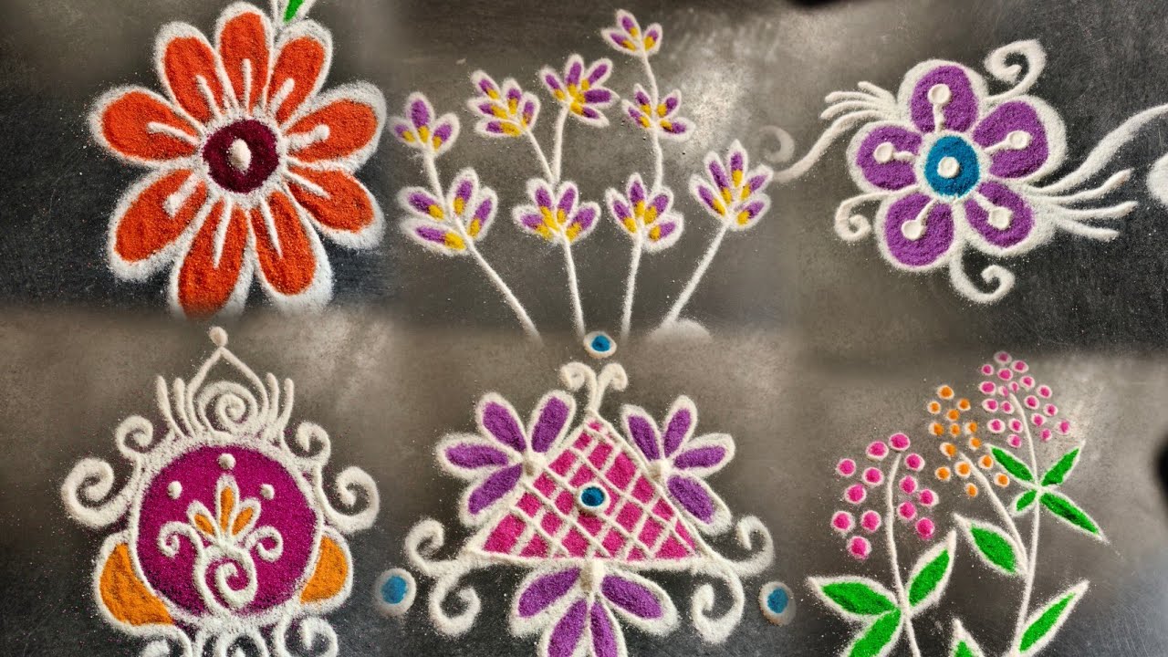 simple Freehand rangoli designs 🥰🎊 - YouTube