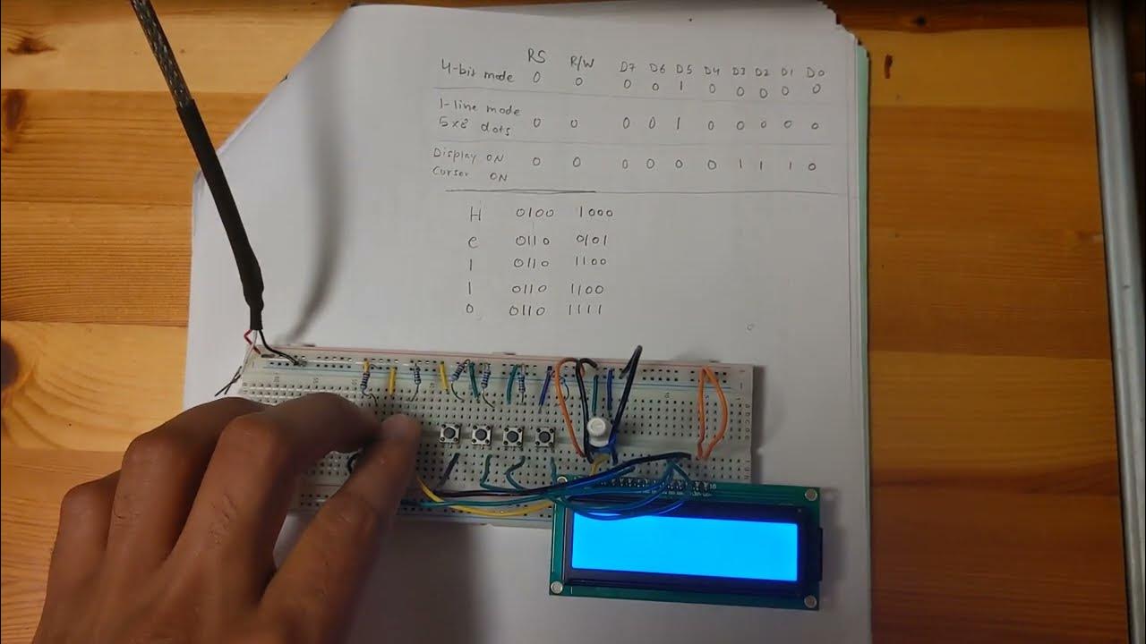 Interface LCD1602 using push buttons - YouTube