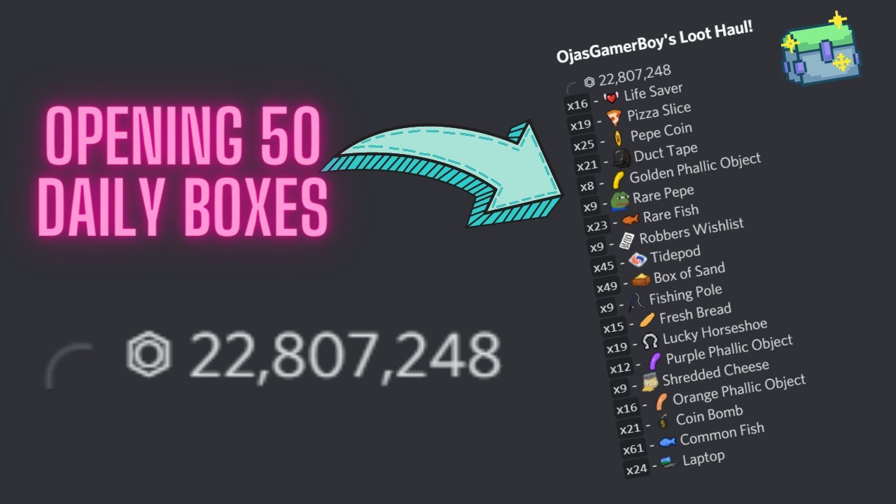 Opening 50 daily boxes in Discord DankMemer - YouTube