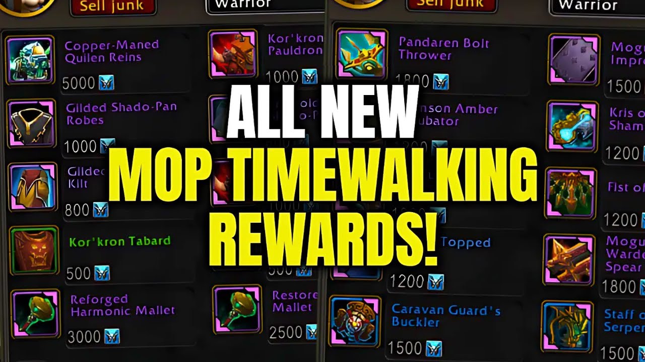 All New Cool MoP Timewalking Rewards! Get Them Now! New Mount ...