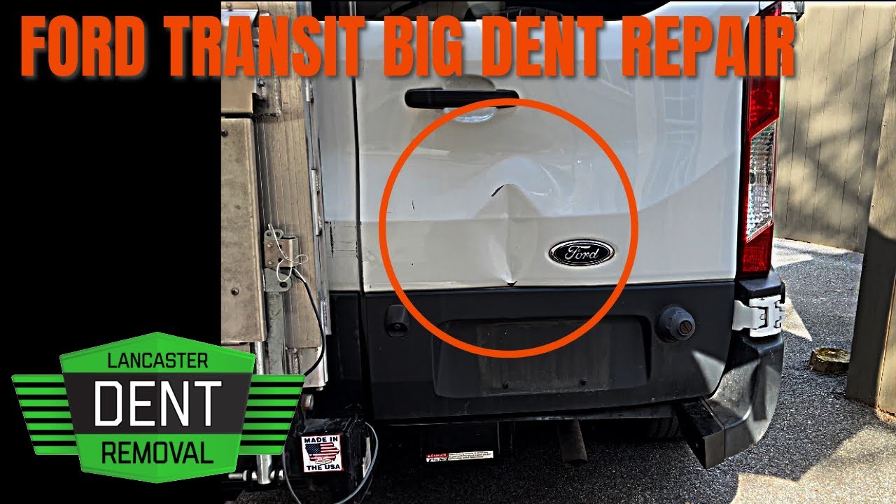 BIG DENT FIXED ON FORD TRANSIT WITH PAINTLESS DENT REMOVAL - YouTube