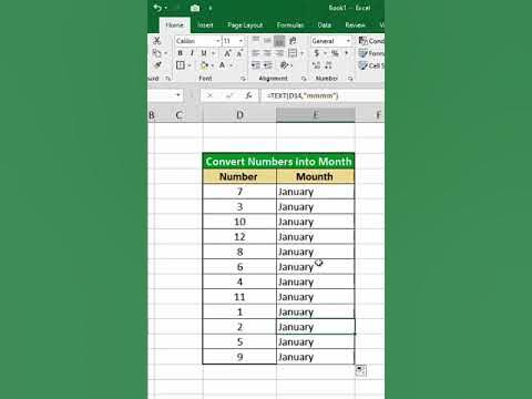Convert Number in to Month in Excel |#excel #microsoftexcel #exceltips #shorts - YouTube