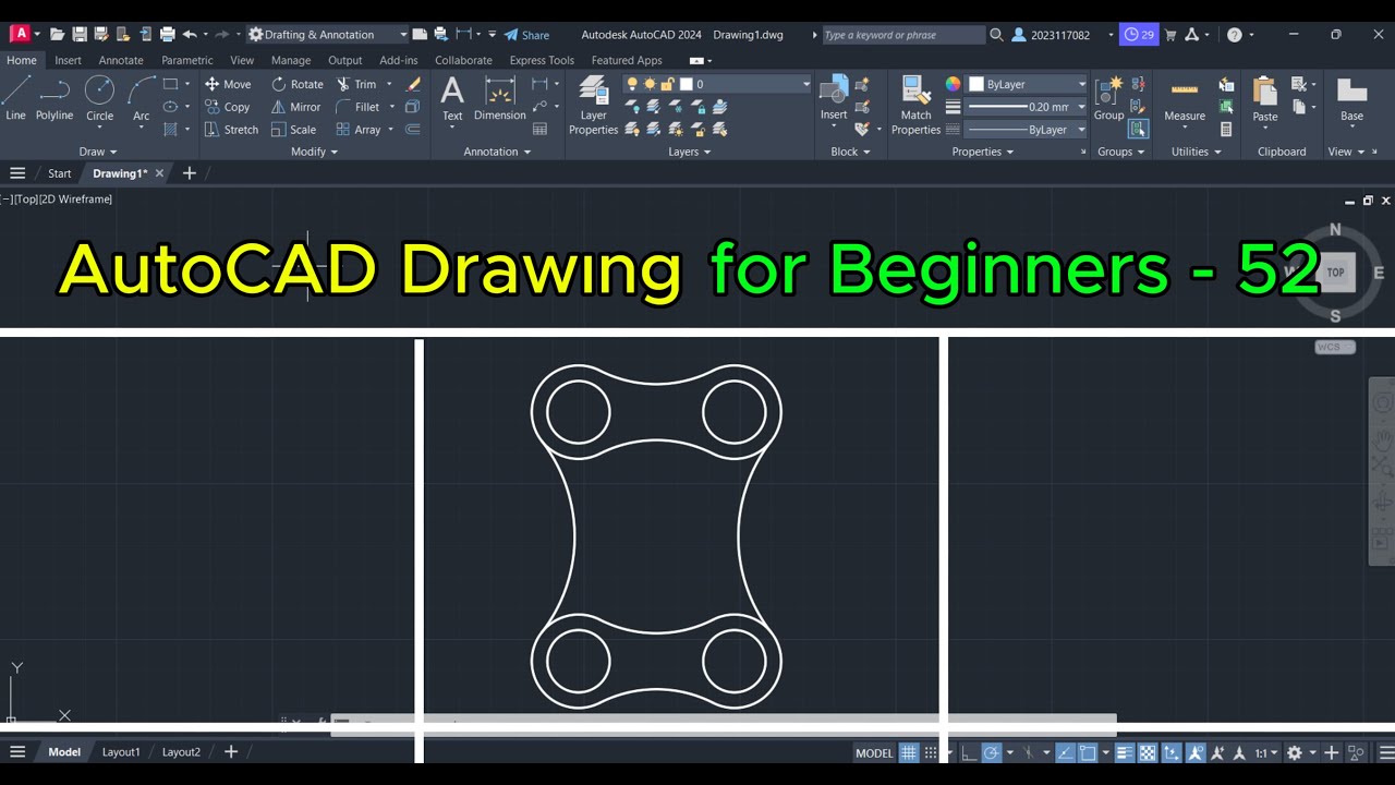AutoCAD Tutorial for Beginners - 52 - YouTube