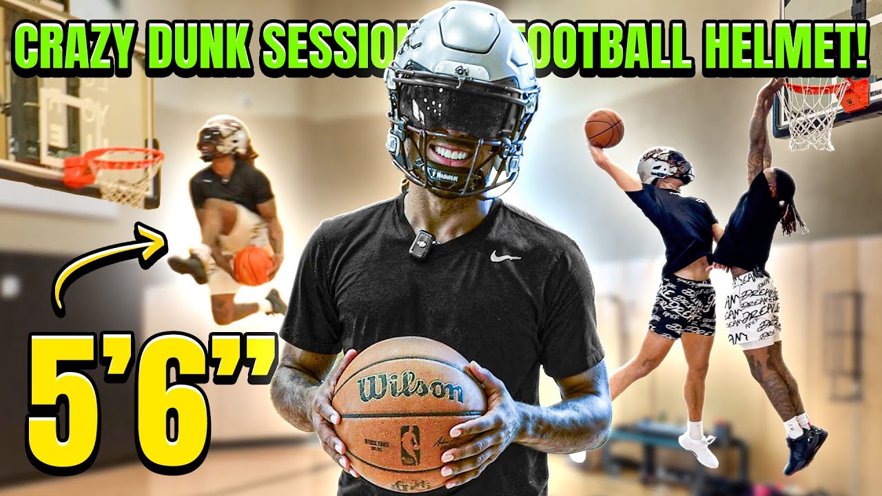 CRAZY DUNK SESSION IN FOOTBALL HELMET! (W/ ADAM BOTKIN) - YouTube