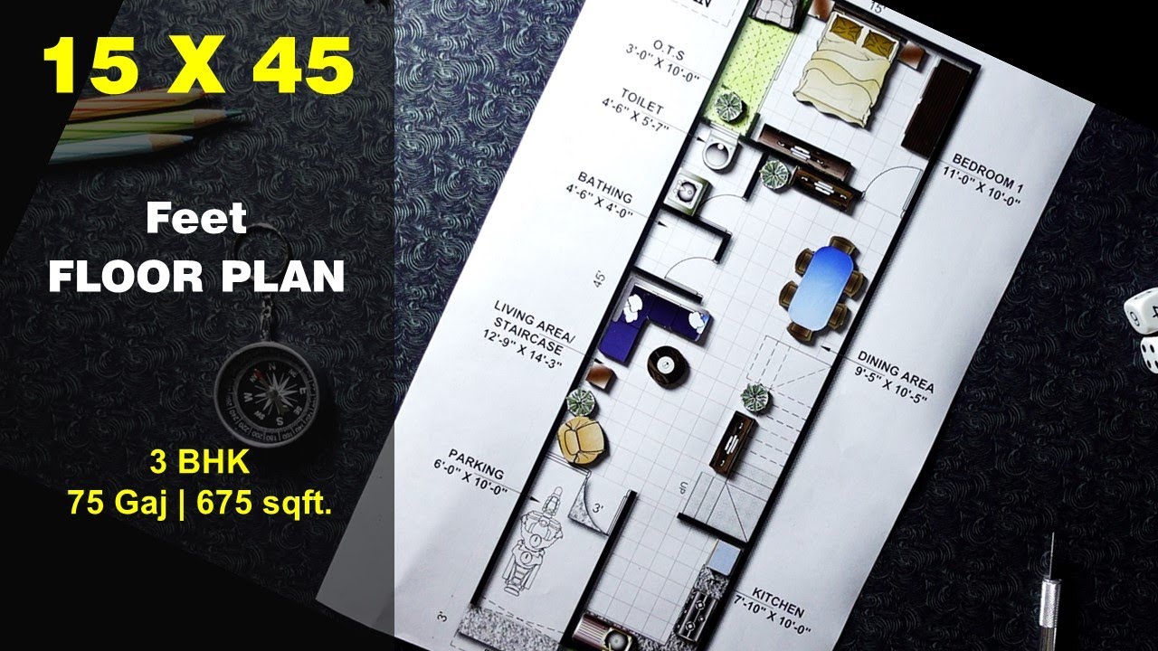 15x45 Floor Plan | Daily House Plans || DV Studio - YouTube
