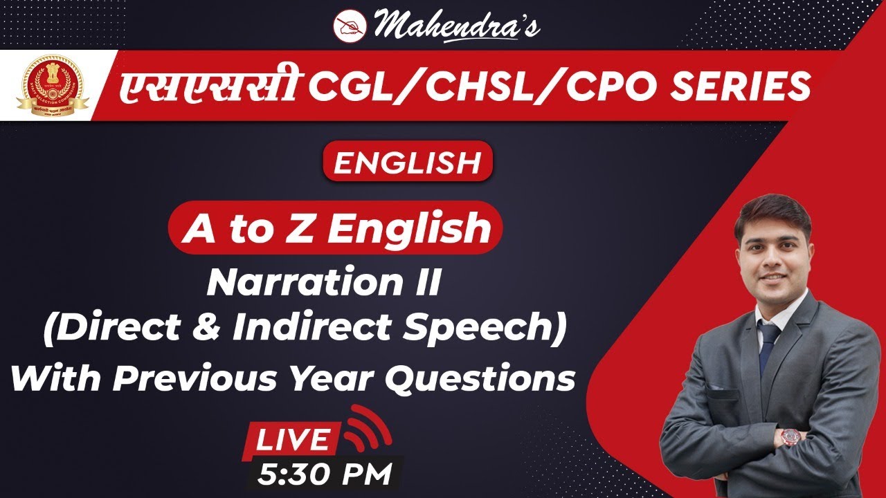 Ssc Cgl Chsl Cpo Series Eng Narration Direct And Indirect Speech
