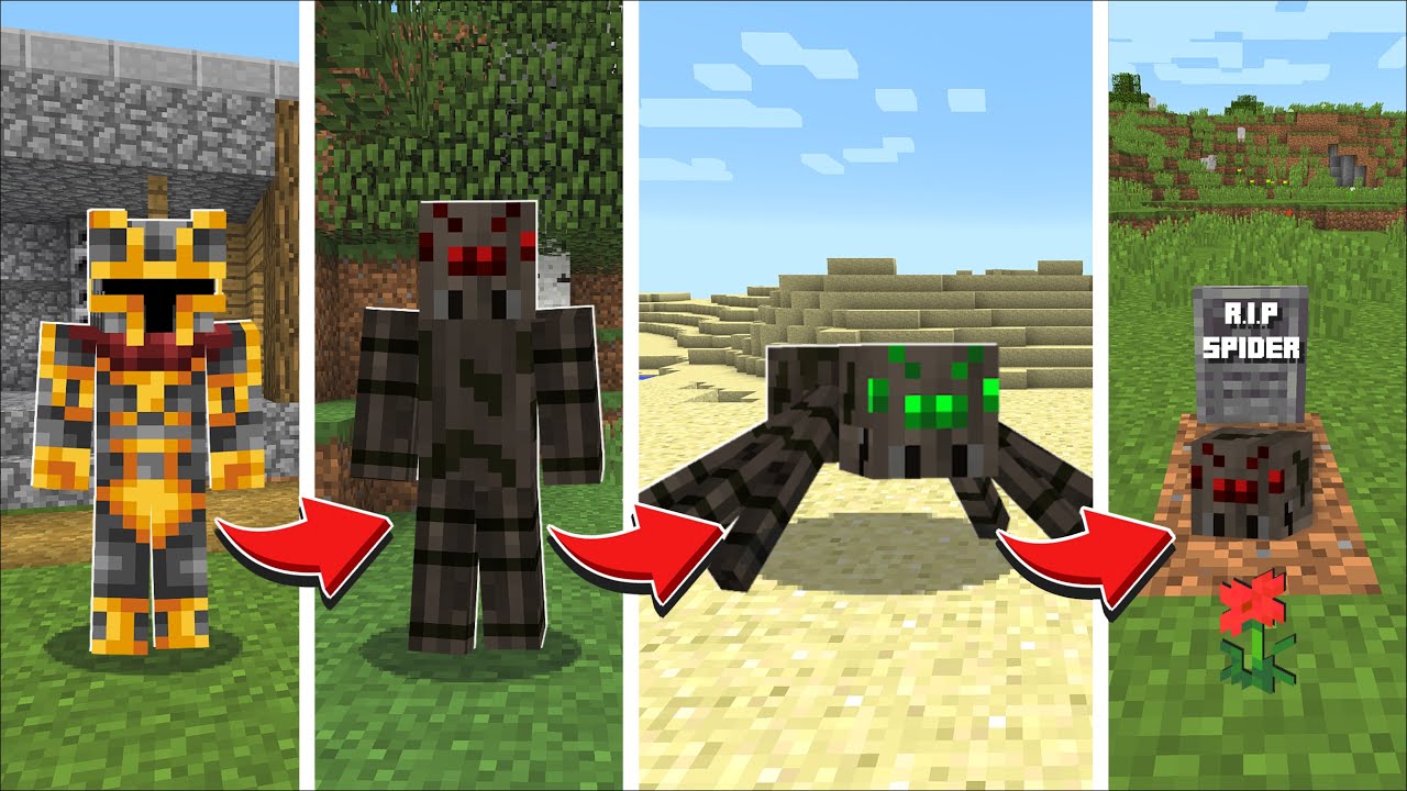 Minecraft EXTREME LIFE AS A SPIDER MOD / DANGEROUS CUSTOM TITAN SPIDER ...
