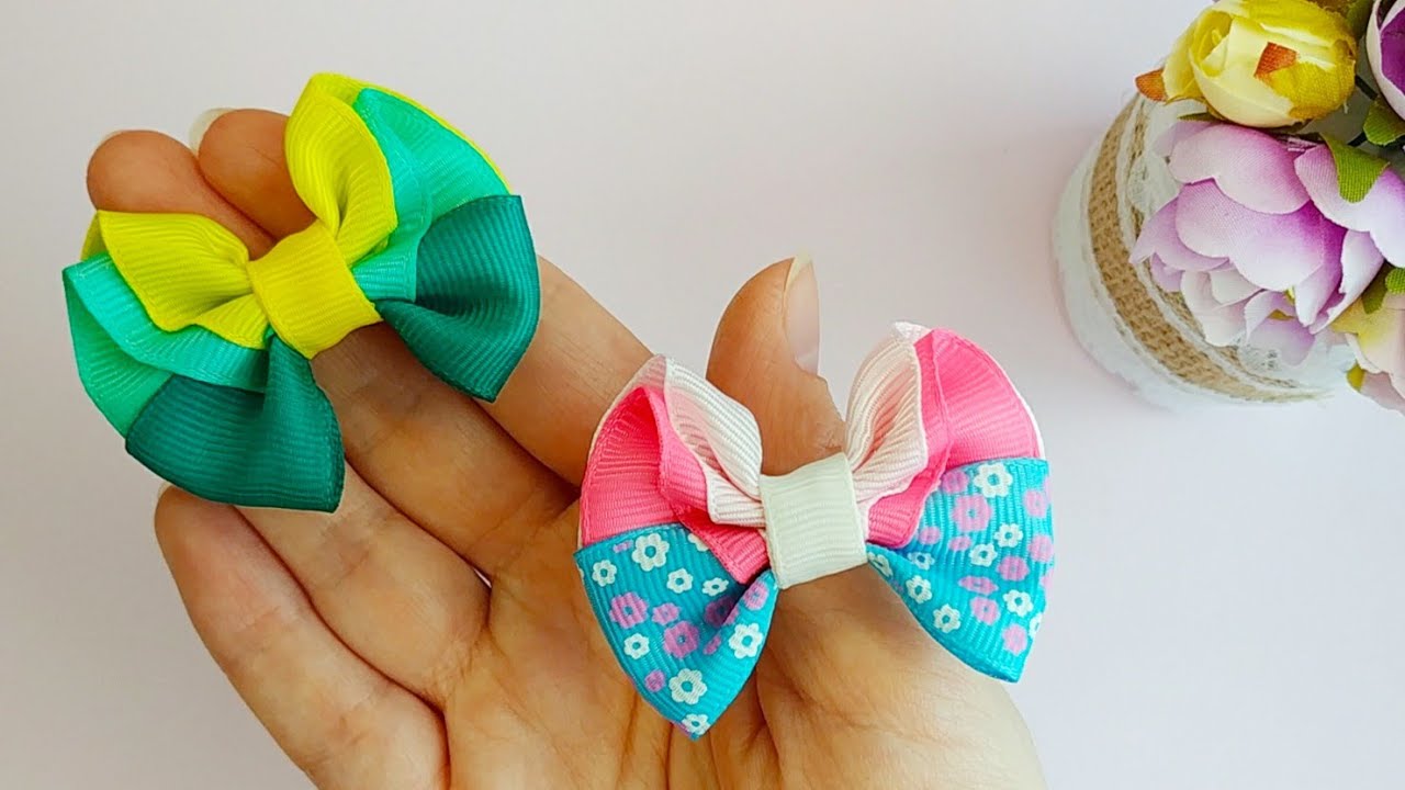 How to make Hair Bows with ribbon - Making Hair Bows - Diy Creative Art ...