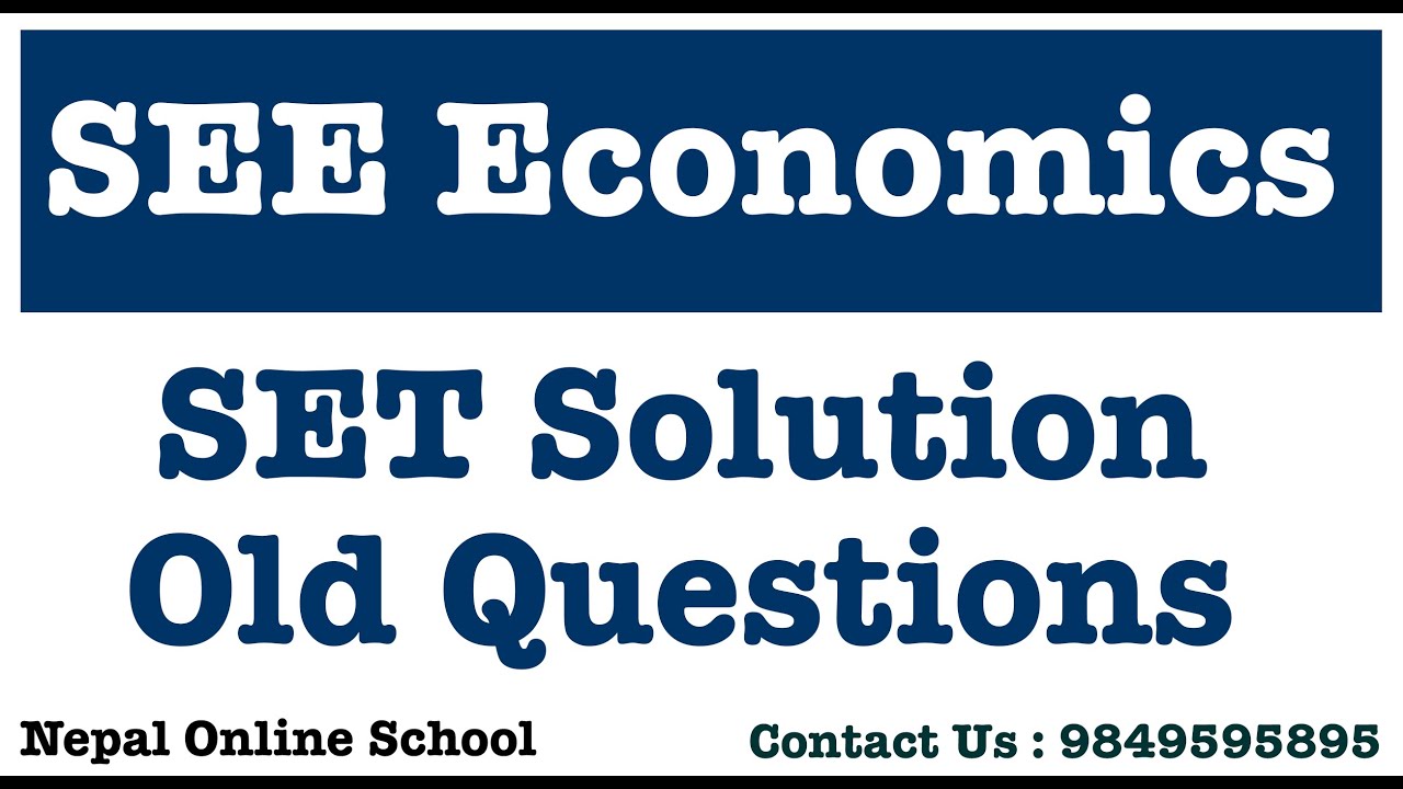SEE Economics Model Set Solution | SEE Economics Solution #SEEEconomics ...