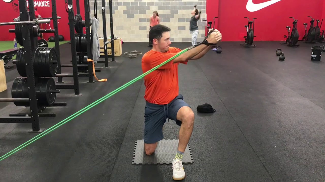 Half Kneeling Band/Cable Upward Rotation + Press - YouTube