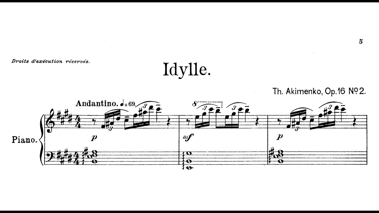 Theodore Akimenko - Idylle, Op.16/2 - YouTube