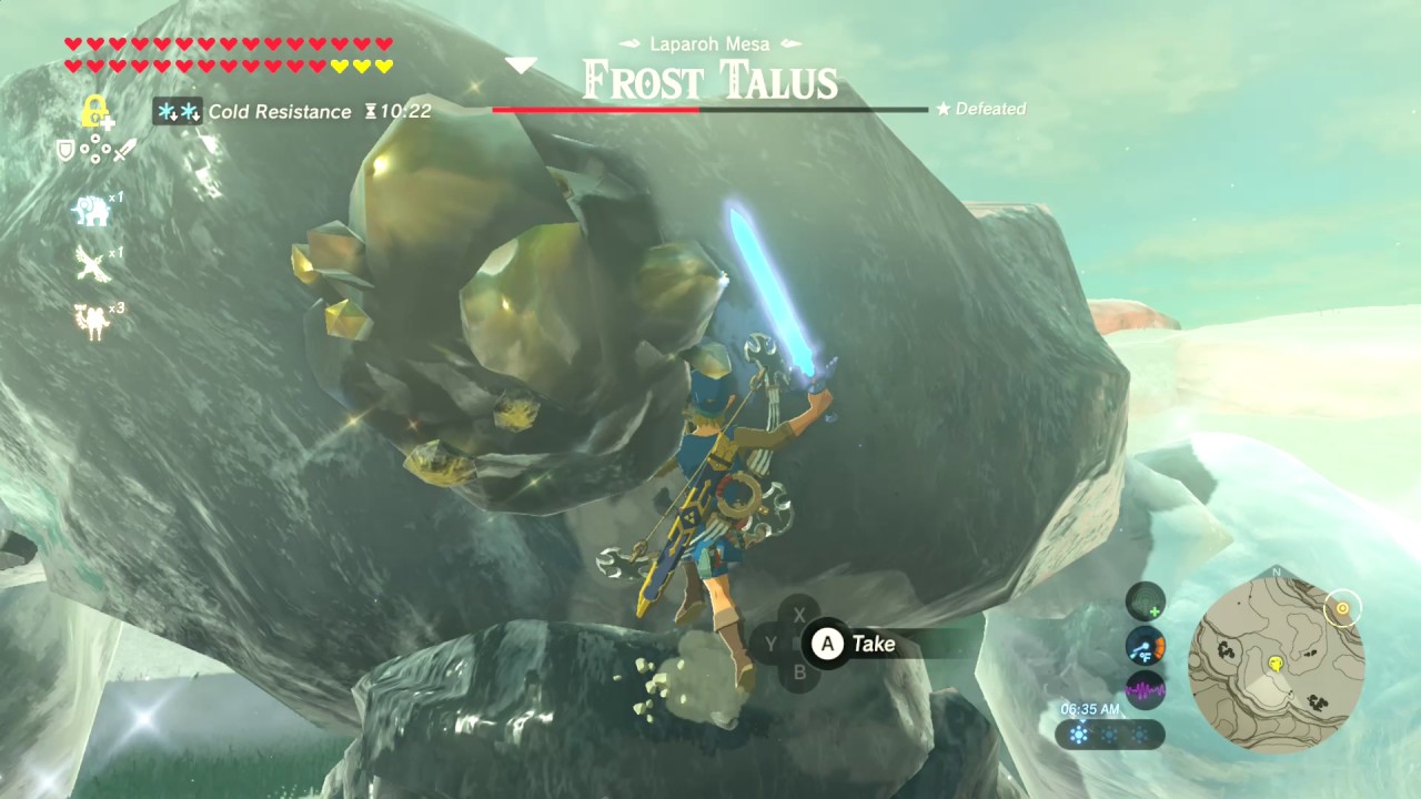 Fully Powered Master Sword DESTROYS Frost Talus - Zelda Breath of the ...