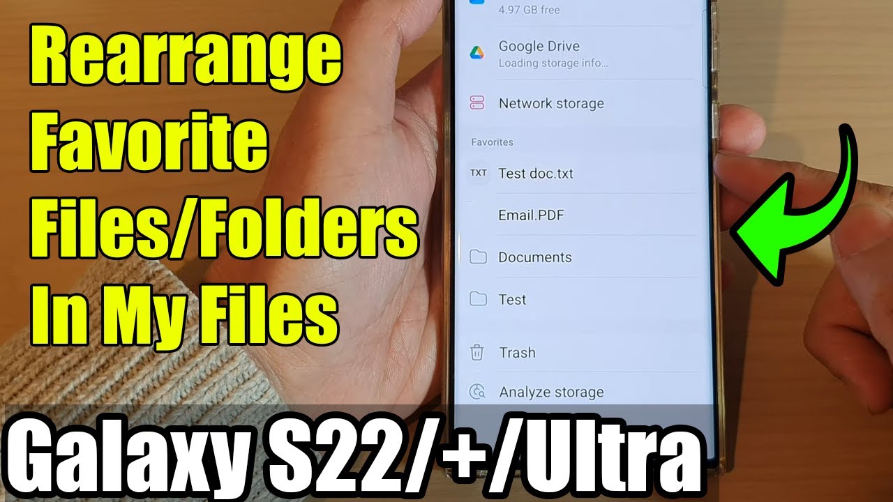 Galaxy S22/S22+/Ultra: How to Rearrange Favorite Files/Folders In My ...