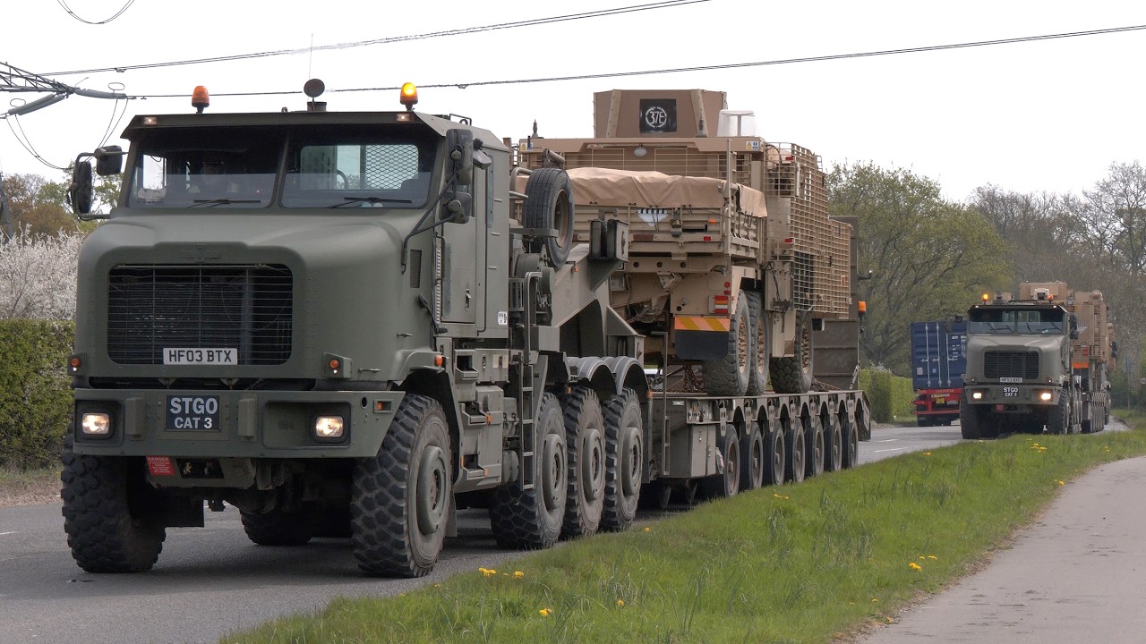 Army trucks convoy through Southampton (ft. Heavy Equipment ...