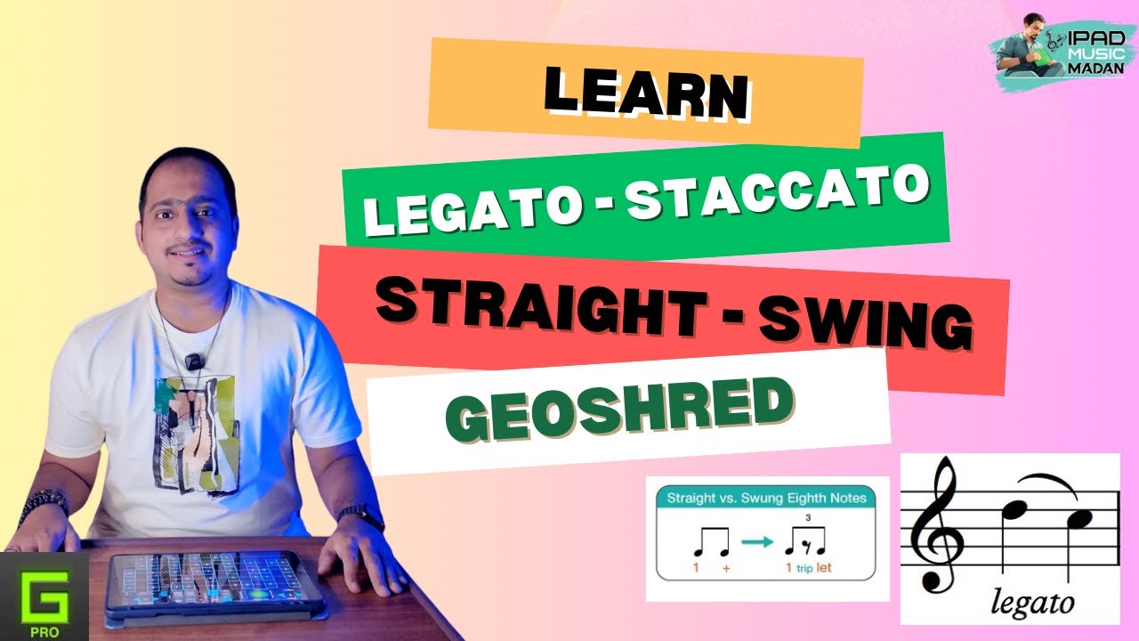 Geoshred lesson - Legato, Staccato, Straight & Swing rhythm on Geoshred ...
