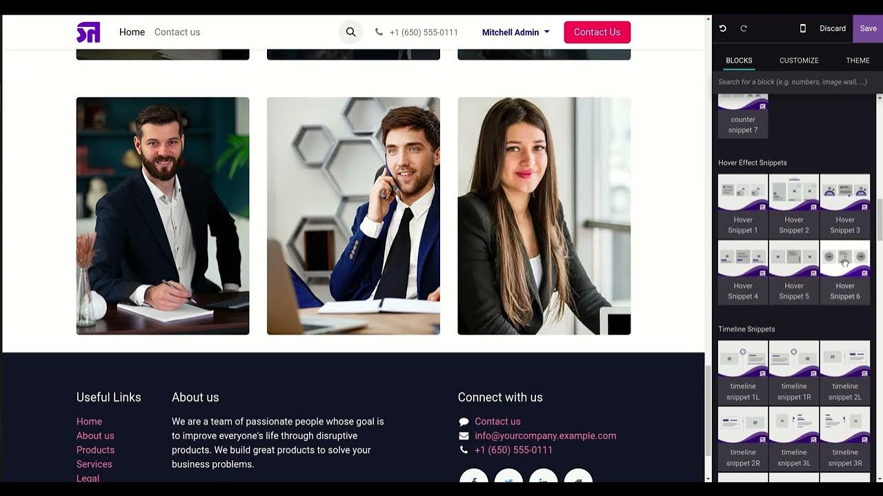 Hover Effect Snippet Odoo - YouTube