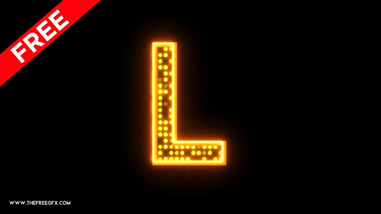 English alphabet with glittering led lights effects,letter L green ...