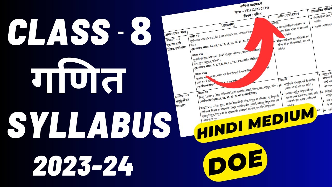 Math/गणित Syllabus Class-8 2023-24 | class 8 maths syllabus mid-term ...