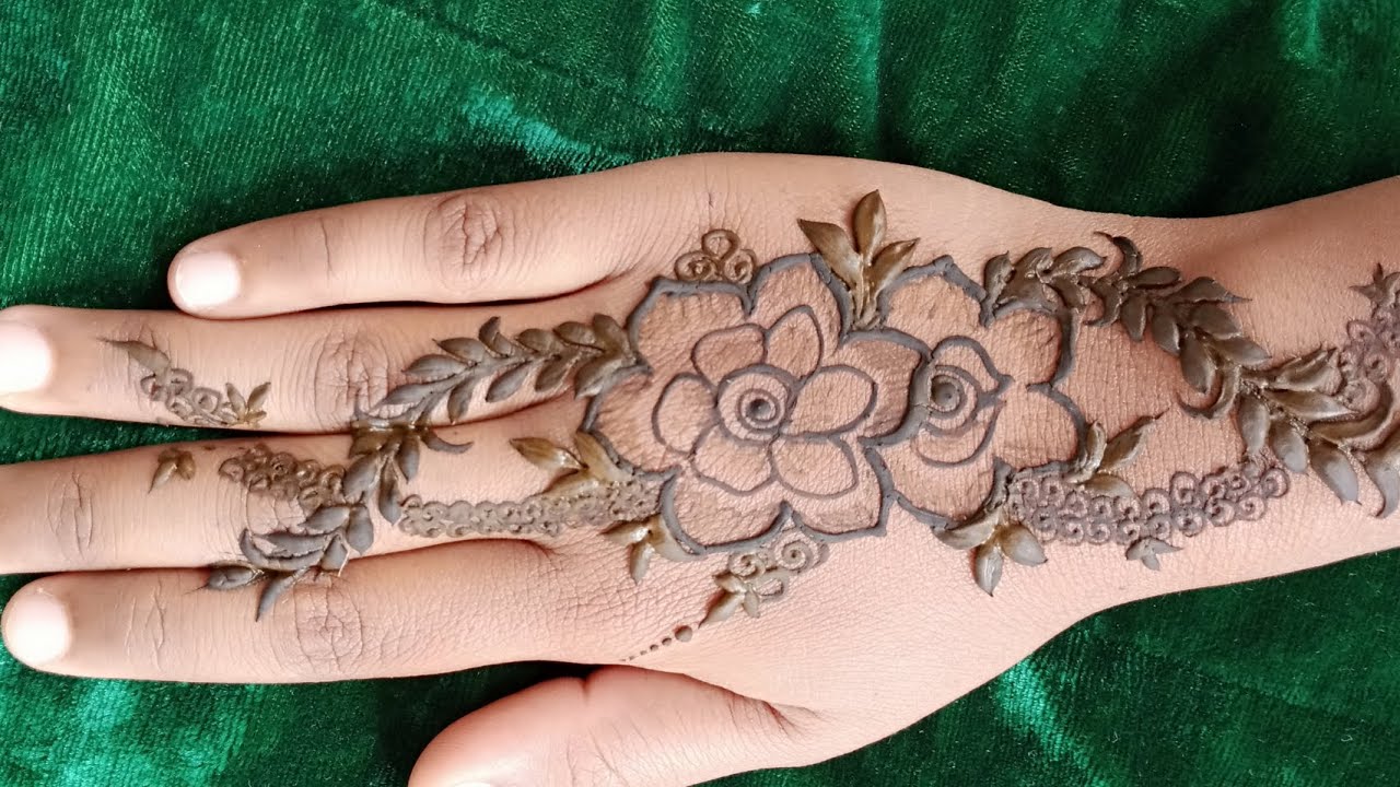 Easy simple mehndi design//Arabic mahdi design for back hand - YouTube