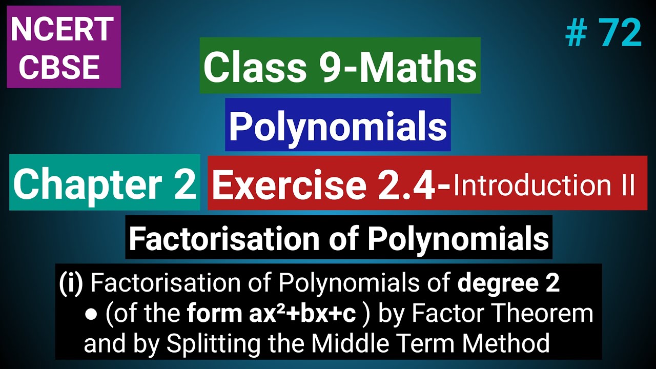 Factorisation of Polynomials Class 9 | Factorisation of Polynomials ...