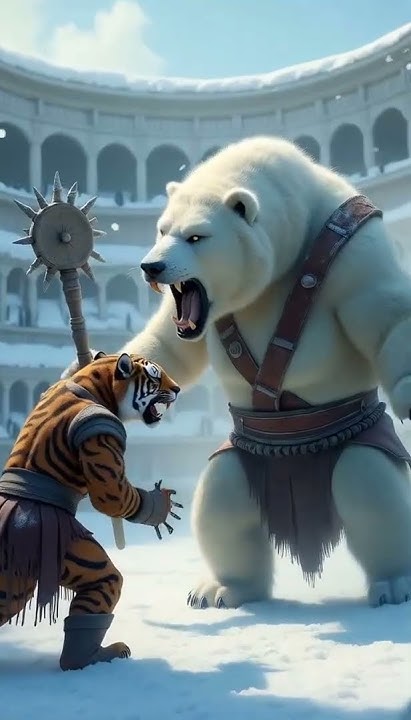 Icebound Fury: Sabertooth vs. Polar Bear War #SabertoothVsPolarBear # ...
