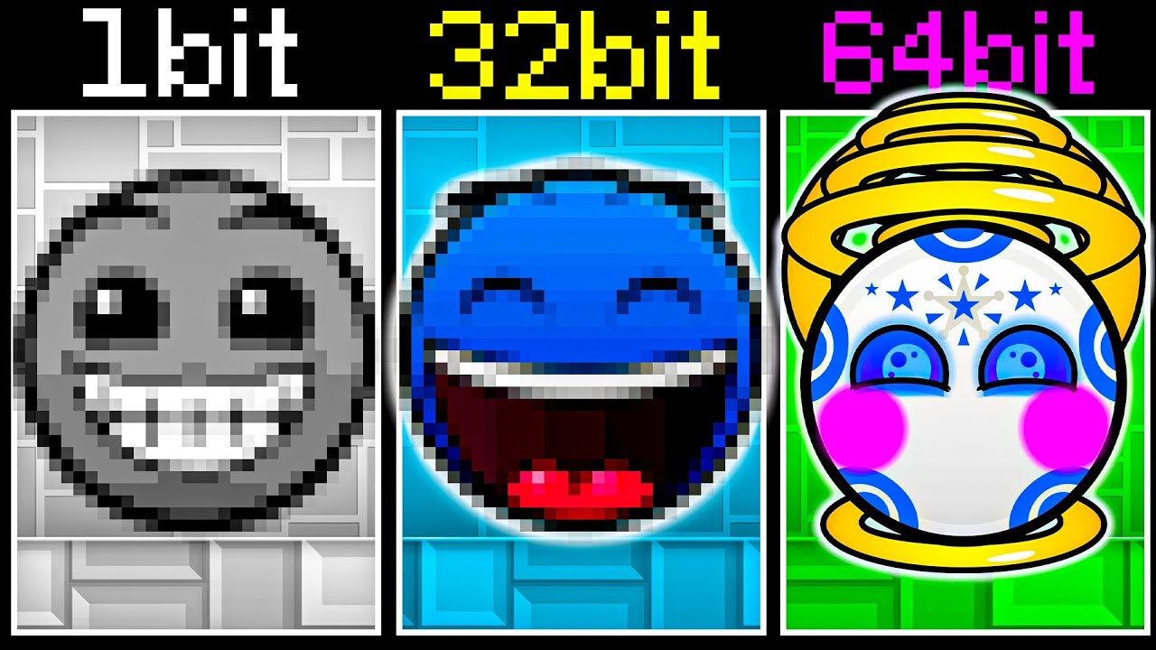 Custom Geometry Dash Faces but everytime more and more bits 20 - YouTube