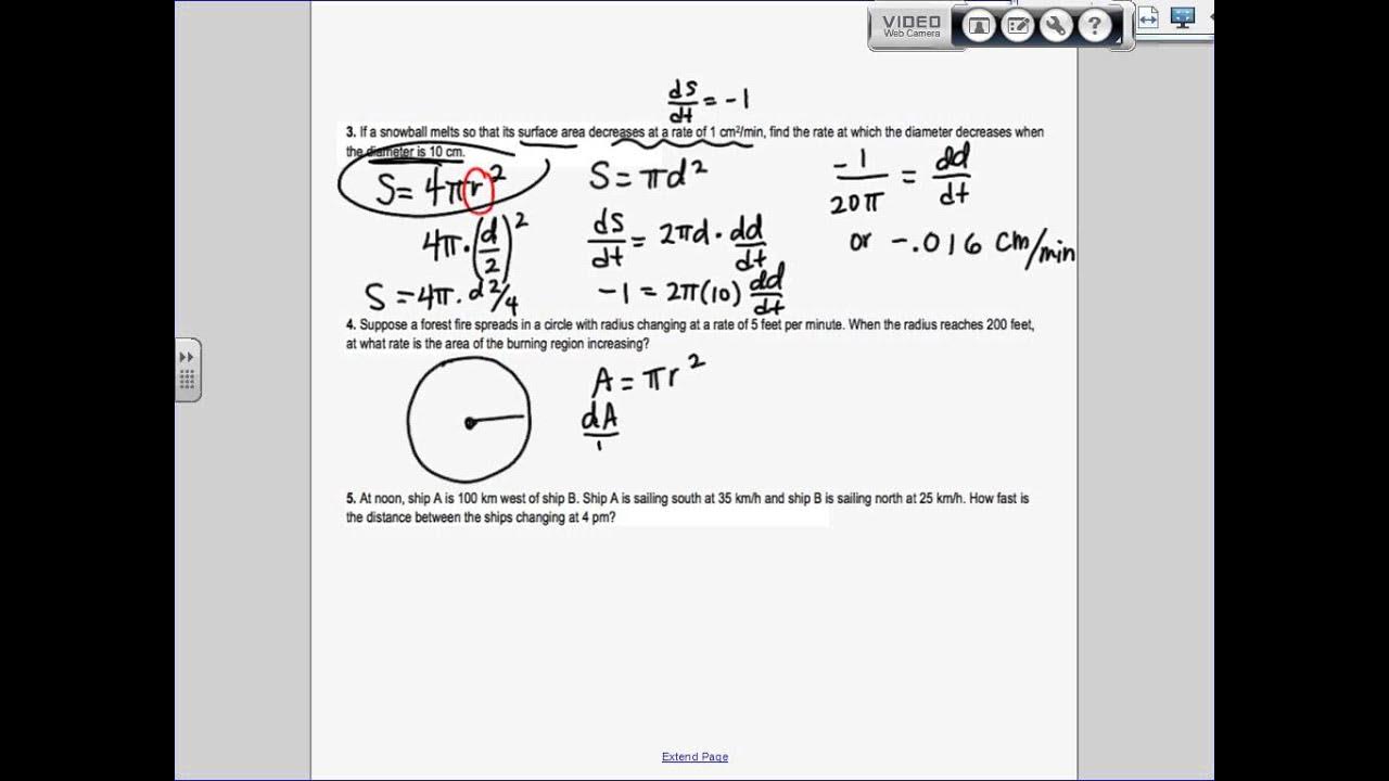 Section 5.6 (Part 1) AP Calculus - Related Rates - YouTube
