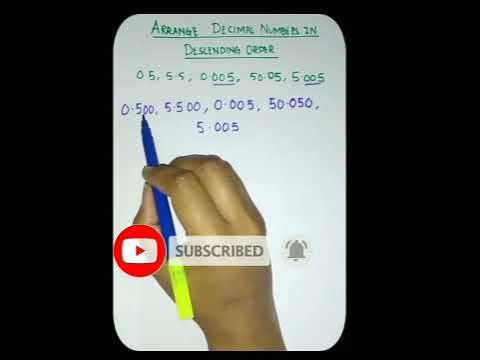 How to Arrange Decimal Number in Descending Order???|Shorts By Learn-It Academy 🙏😊👍 - YouTube