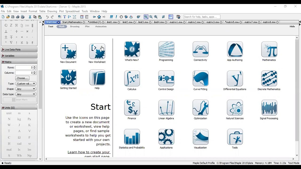 Tutorial Maple Materi Matrix - YouTube