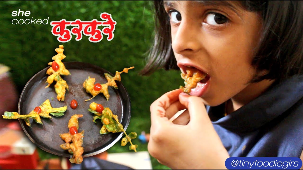 Little Girl Cooked *KurKure dish | Green Healthy Kurkure | Mini Girl ...