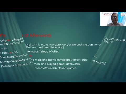 Use of after and afterwards - YouTube