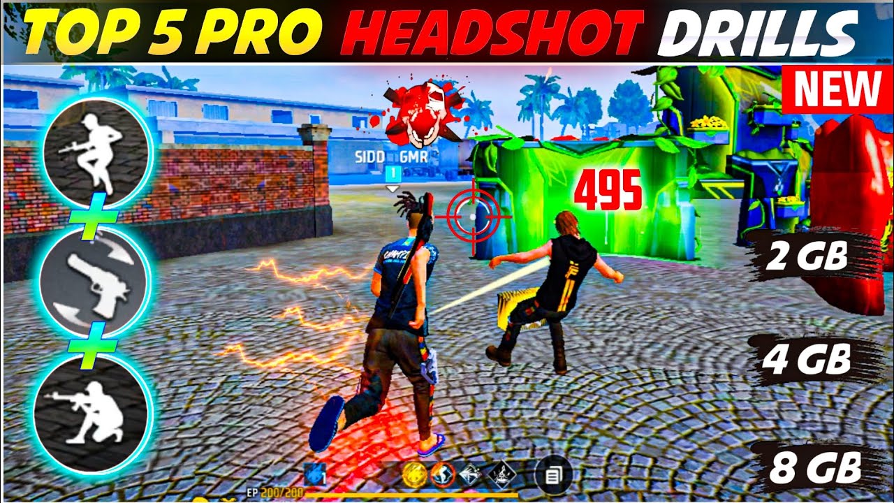 [ TOP - 5 ] PRO PLAYER HEADSHOT DRILLS 🔥| AND ALL GUN HEADSHOT DRILLS ...