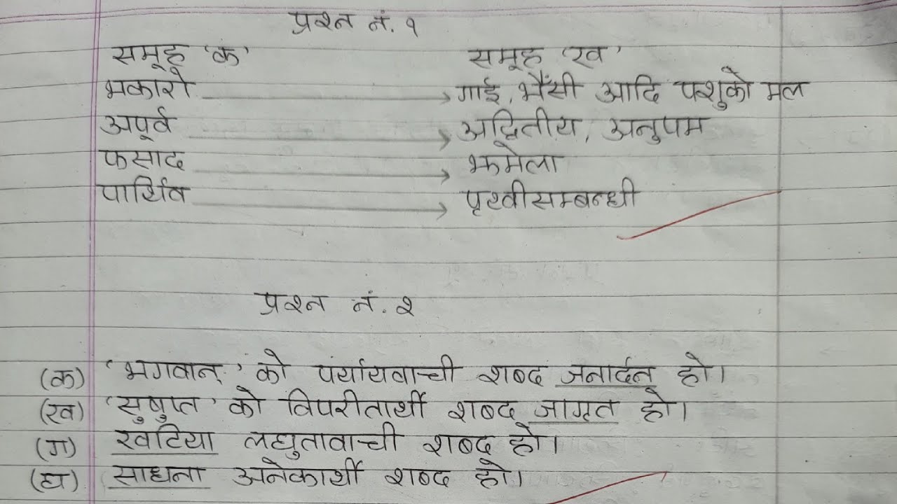 Nepali SEE Question,ANSWER,COPY CHECKING,Madhaypur Municipality ...