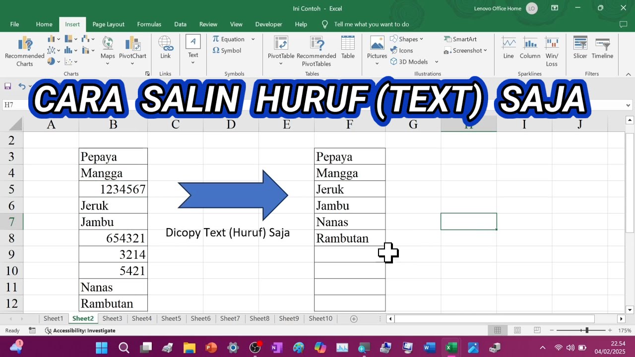 Cara Salin Data di Excel (Hanya Data Text Saja Yang Disalin) - YouTube