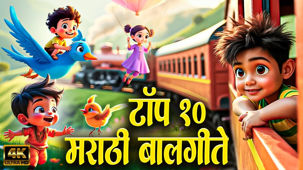 Top 10 Marathi Balgeet Song मराठी गाणी - Marathi Rhymes For Kids ...