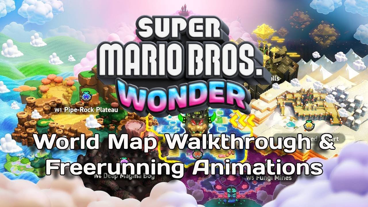 Super Mario Wonder Bros. Map Walkthrough & Free Running Animations ...