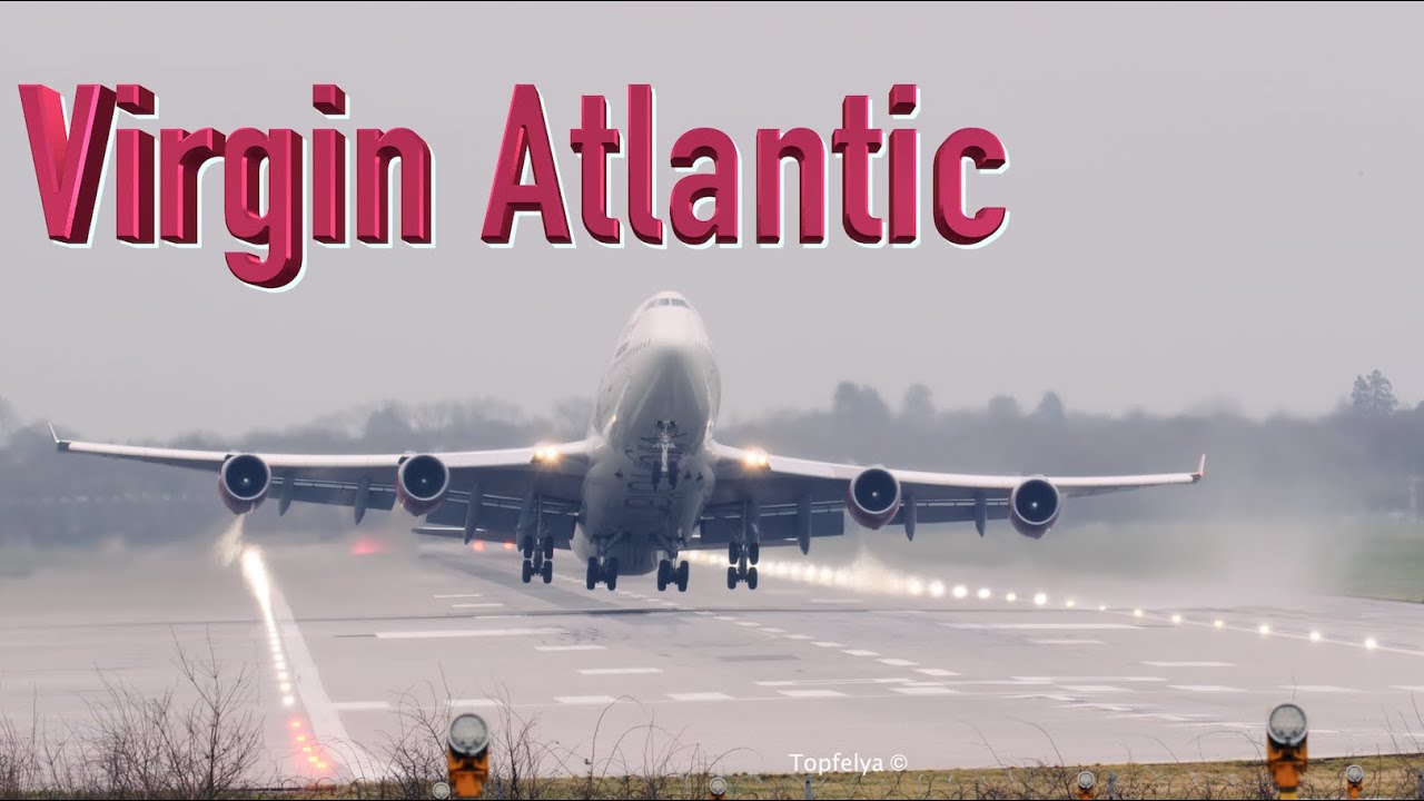 Virgin Atlantic Boeing 747 at Gatwick and Manchester airport 4k video ...