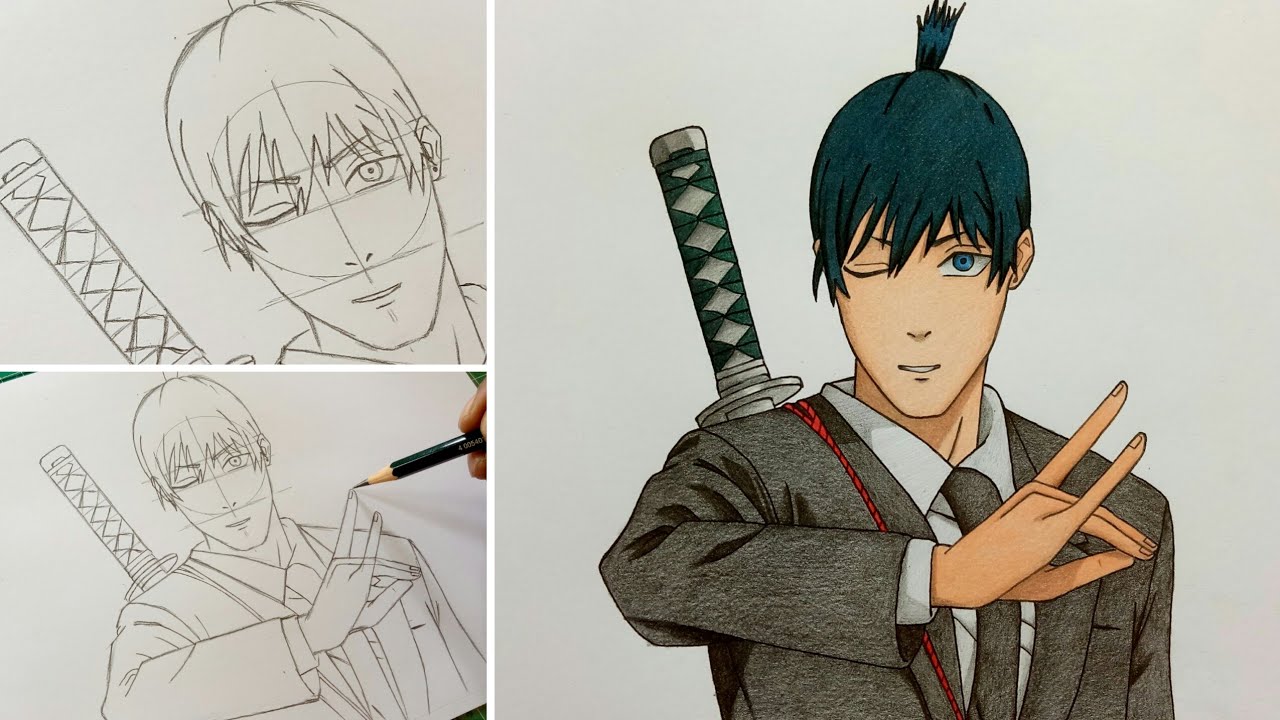 Cara Menggambar Aki Hayakawa - Chainsaw Man - YouTube