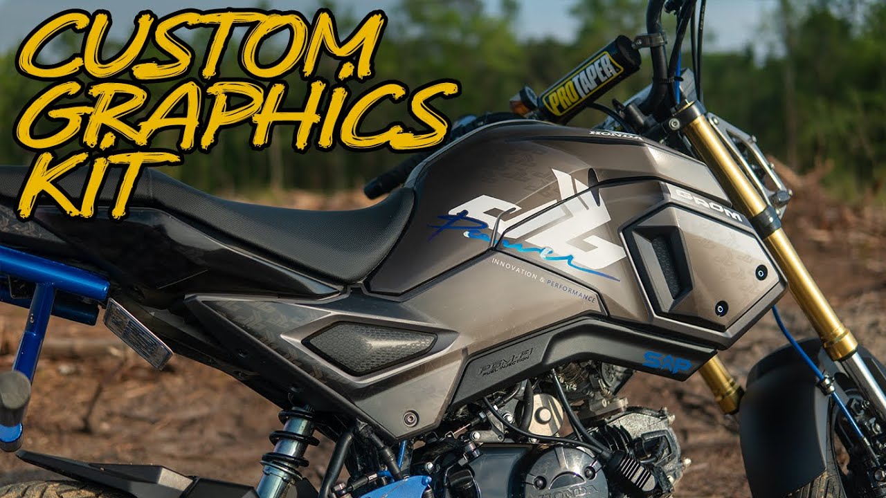 Custom Graphics Kit on Honda Grom | Dinger Built - YouTube