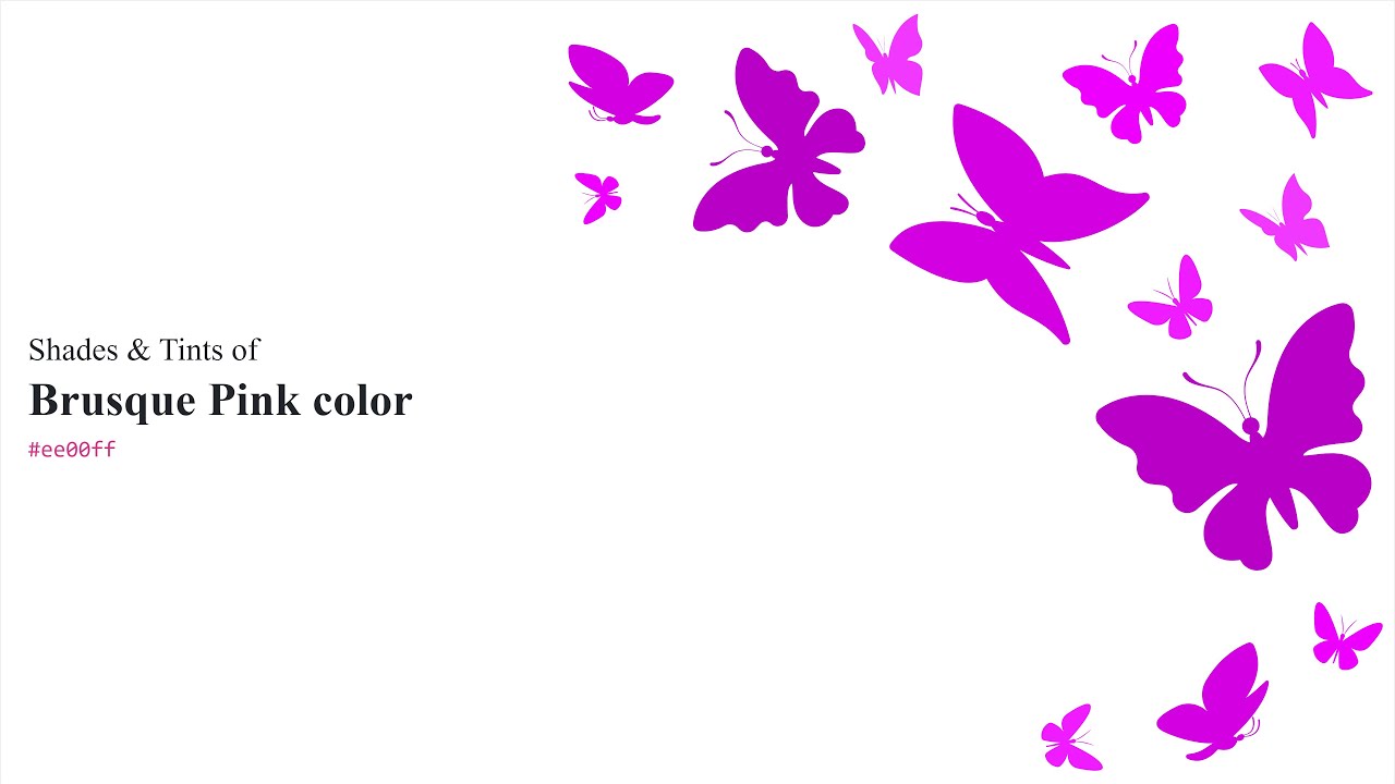 Shades & Tints of Brusque Pink color #ee00ff A Warm Violet color # ...