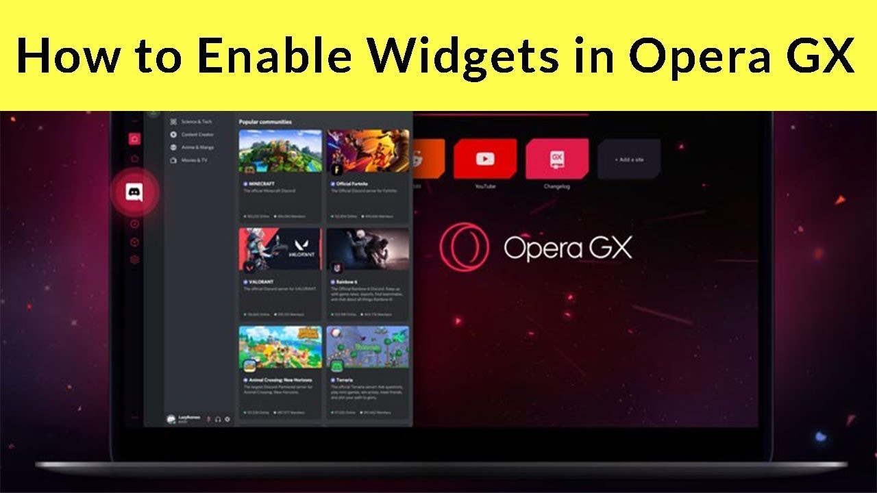 How to Start Widgets in Opera GX Browser | New Opera GX Browser ...