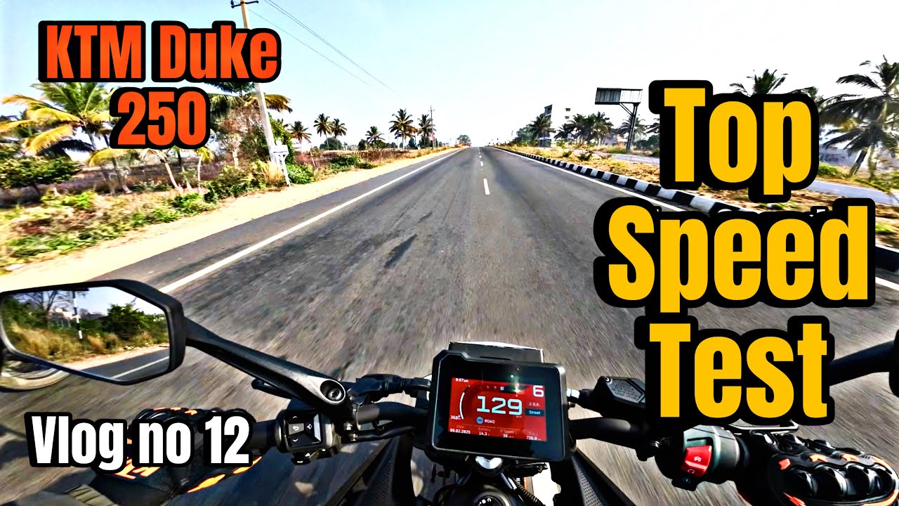 KTM Duke 250 ebony black top speed test - YouTube