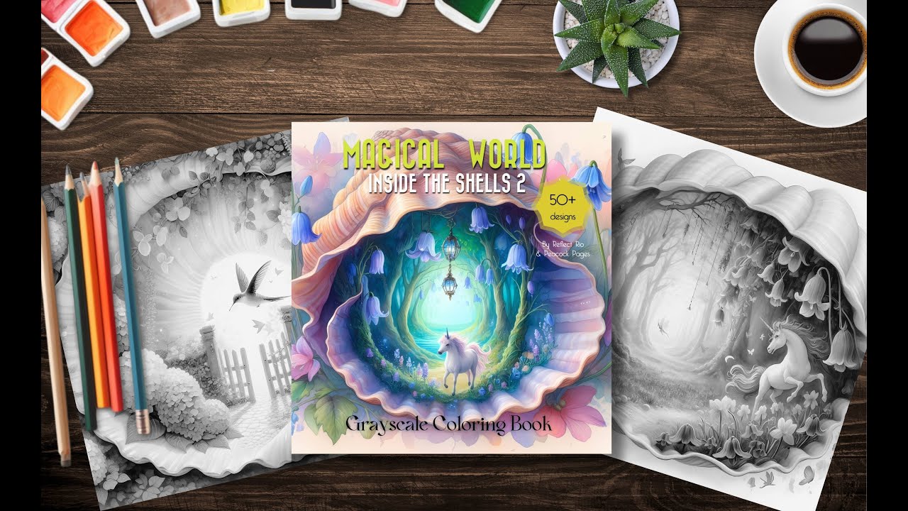 [Flip Through] Grayscale coloring book: Magical World Inside The Shell ...