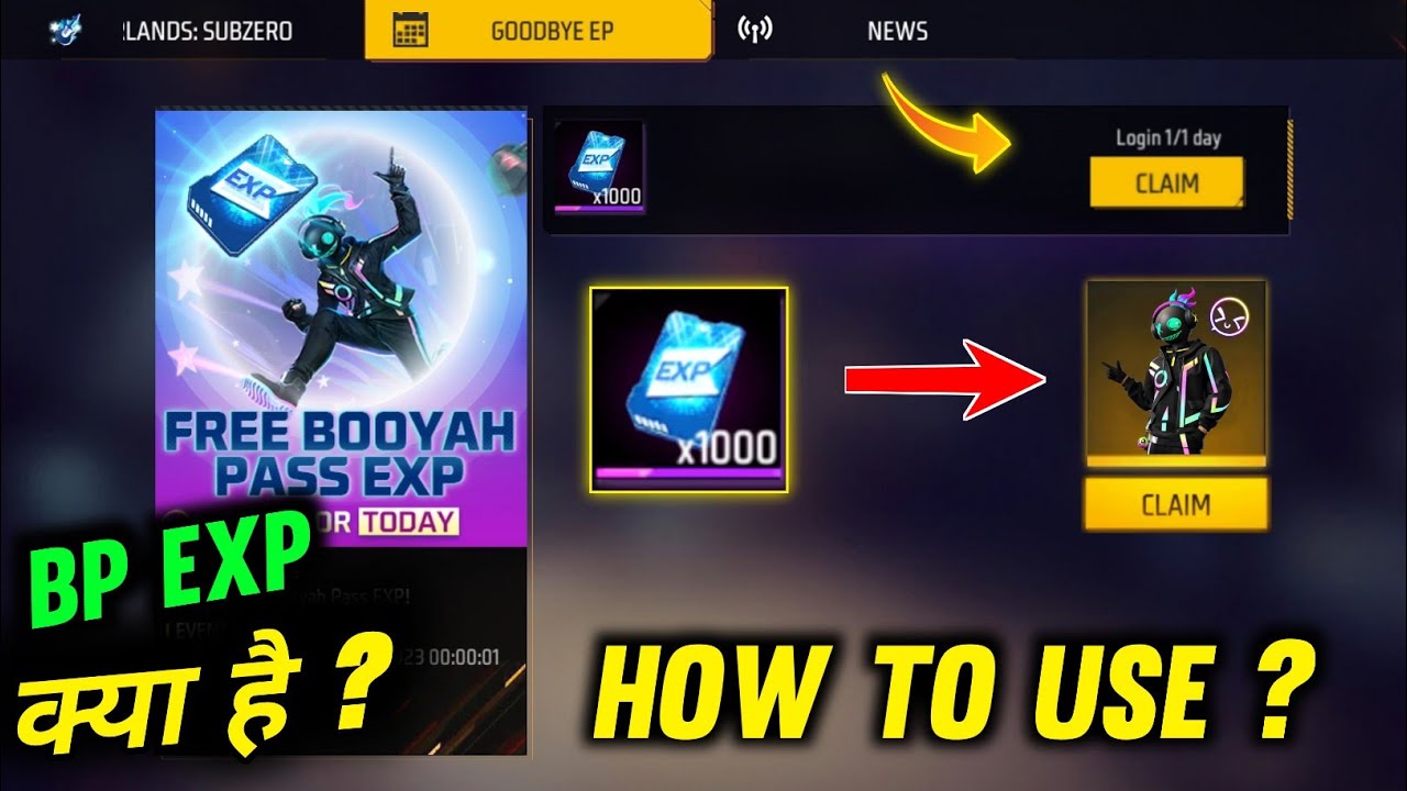 How To Use Booyah Pass Exp | Free Fire New Event | BP Exp Kya Hai - YouTube